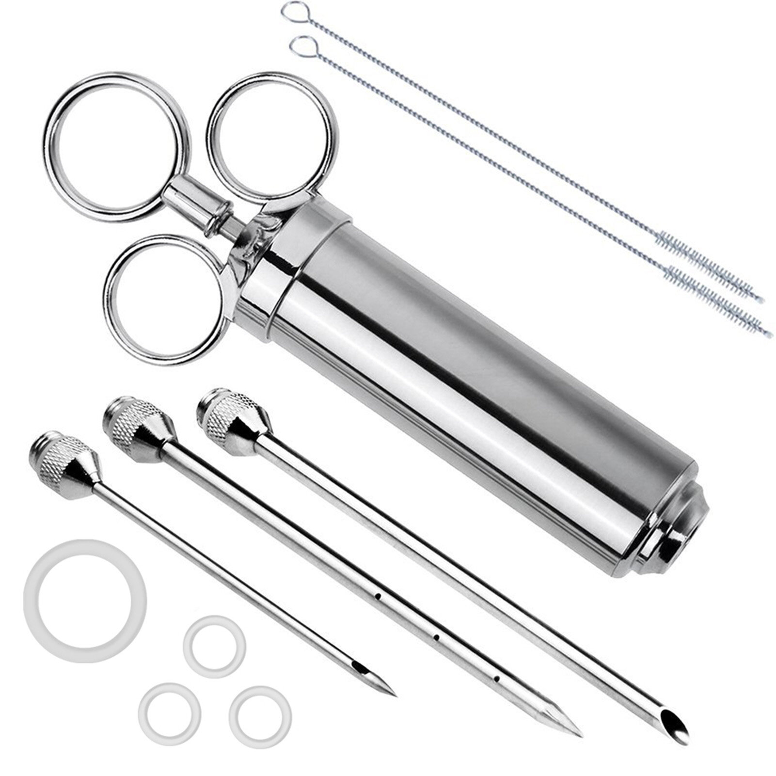 Инжектор для маринада мяса из нержавеющей стали 304 с 3 иглами для соуса, приправы для барбекю, коптильни, гриля, зверя, индейки, кулинарных приправ, аксессуаров