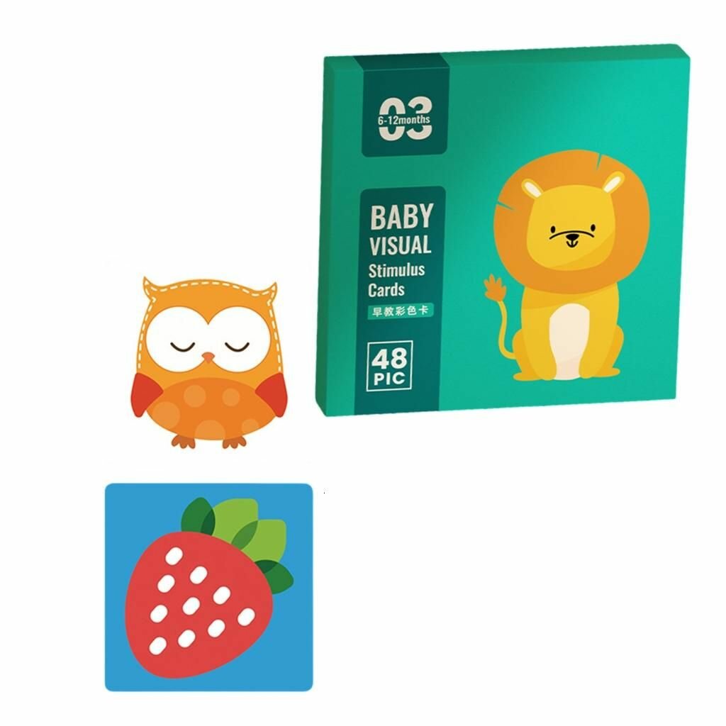 Сенсорные карточки для младенцев, черно-белые карточки для визуальной стимуляции, - Цвет 48
