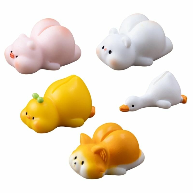 1 комплект из 5 предметов, милый зажим для ягодиц в виде животного, кукла для поднятия бренда, украшение рабочего стола