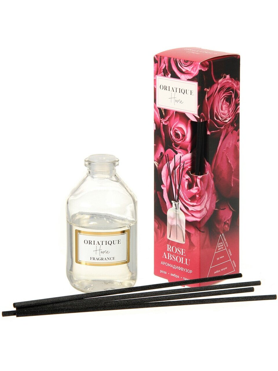 Аромадиффузор для дома Oriatique Роза 40 мл — освежитель воздуха, жидкий, устранение запахов