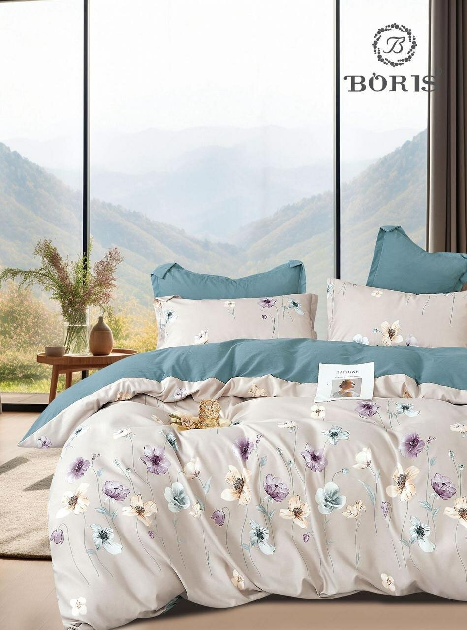 Постельное белье евро Boris Dense, комплект из 6 предметов, мягкое как бархат