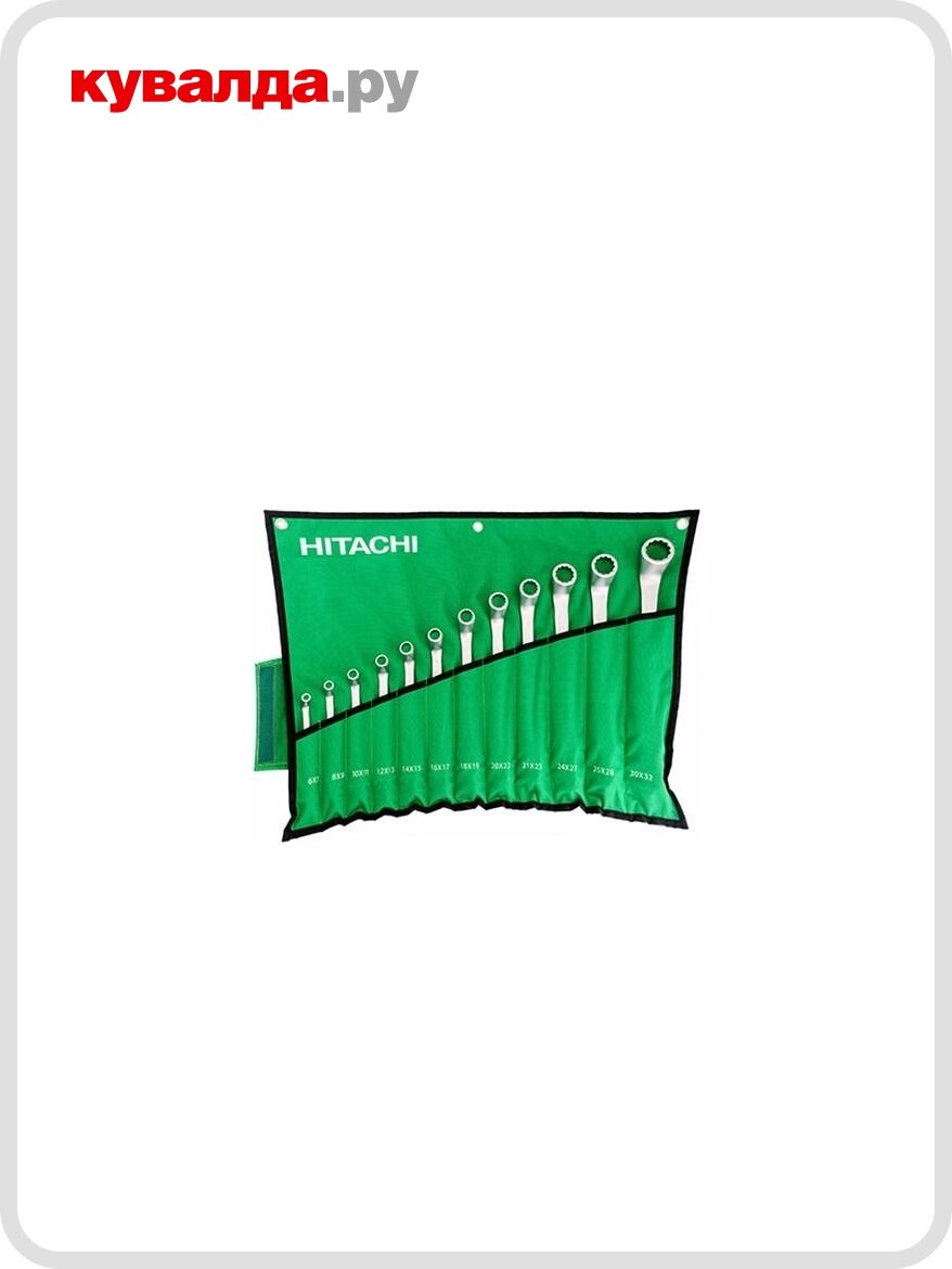 Набор раздвоенных кольцевых гаечных ключей Hitachi HTC-774019 12 предметов