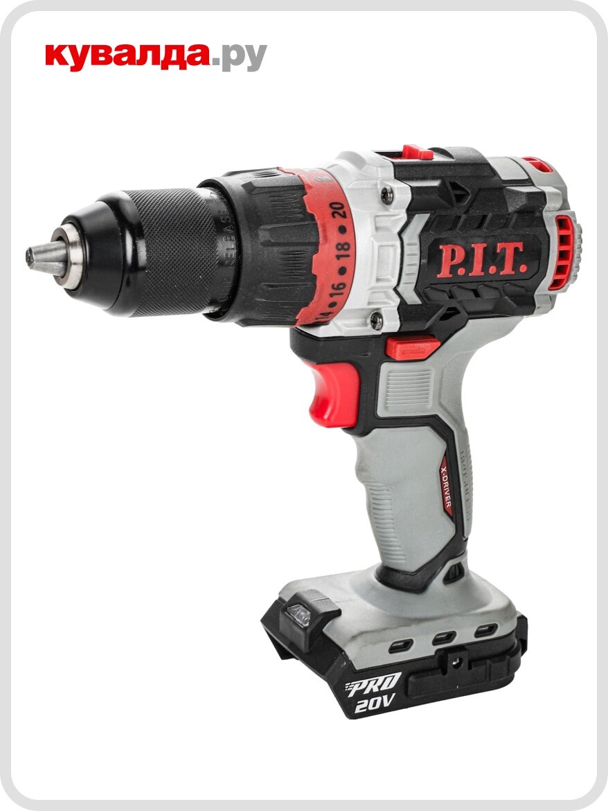 Дрель-шуруповерт аккумуляторная P.I.T. PSB20H-13C ударная X-driver Solo