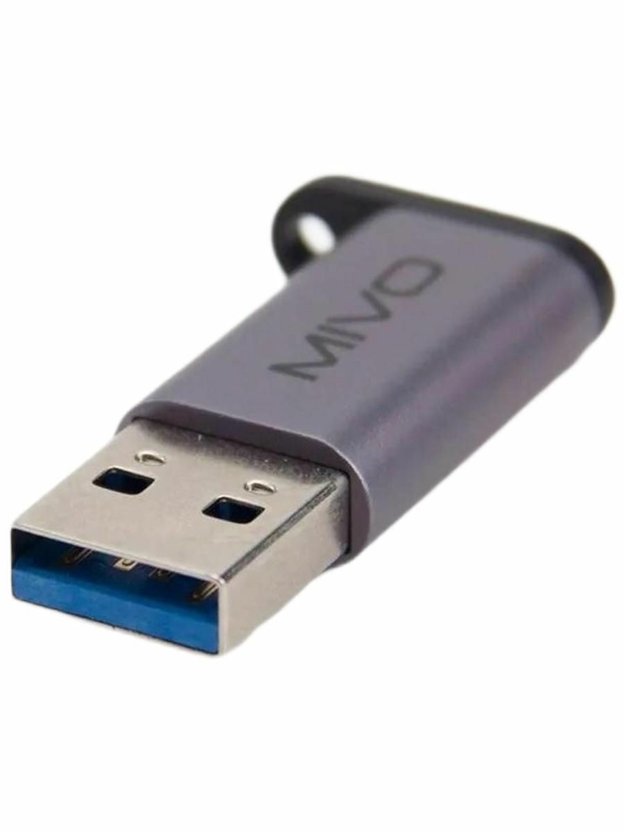 Переходник - адаптер с USB 3.2 на Type-C Mivo T3, серебристый