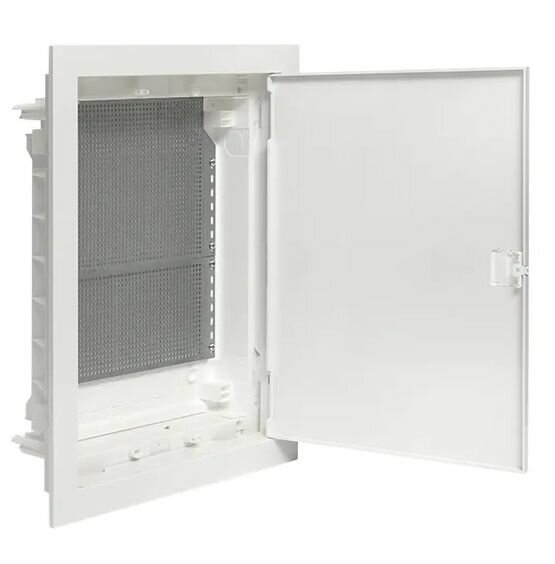 Встраиваемый слаботочный щит 2 габарит с белой пластиковой дверью IP40 nv-mb-pd-2