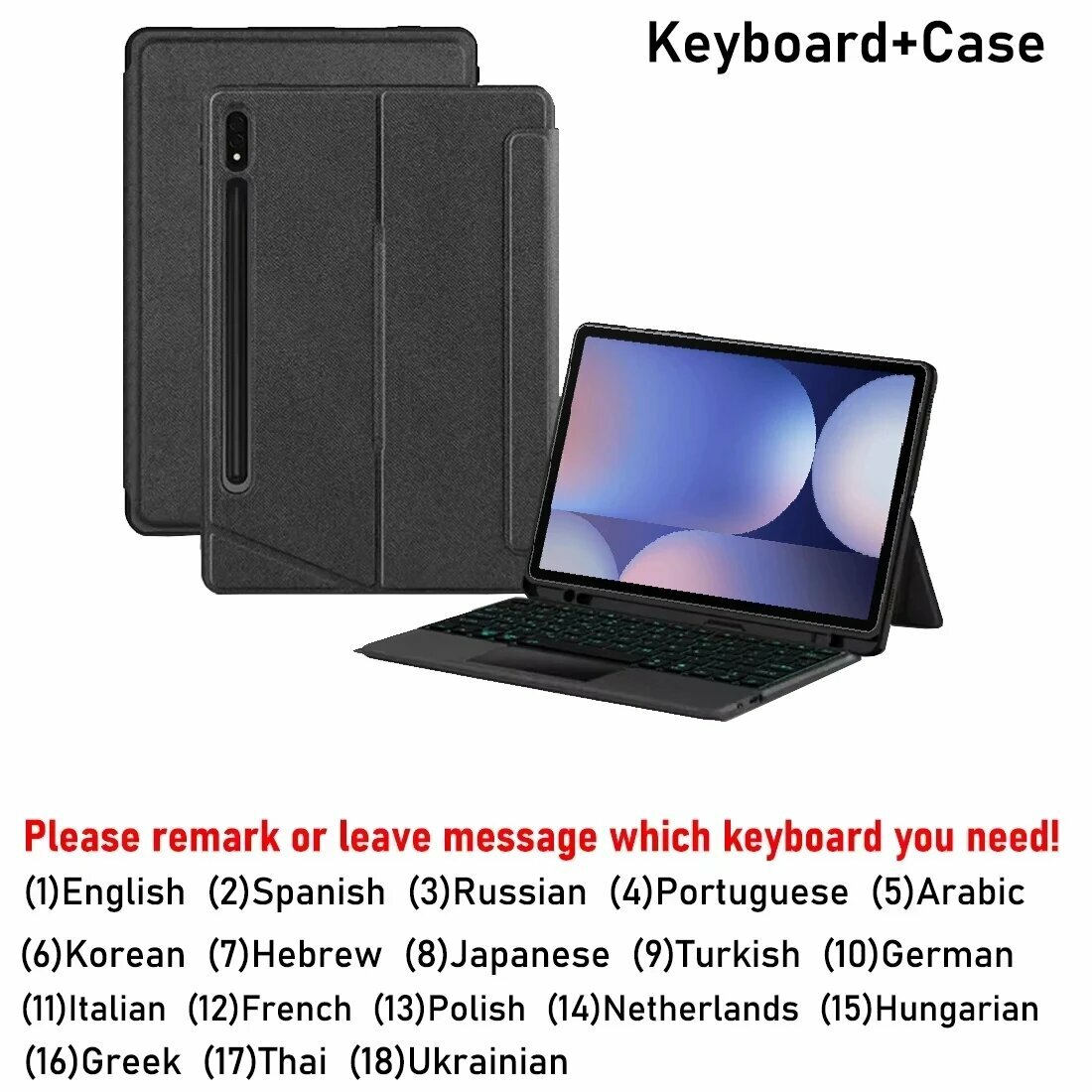 Магнитная клавиатура PULUZ для Samsung Tab S6 Lite, A8/A9 Plus S7 S8 S9 11", S9 FE/S10 FE 10.9" A9 Plus 11inch, Keyboard Cover