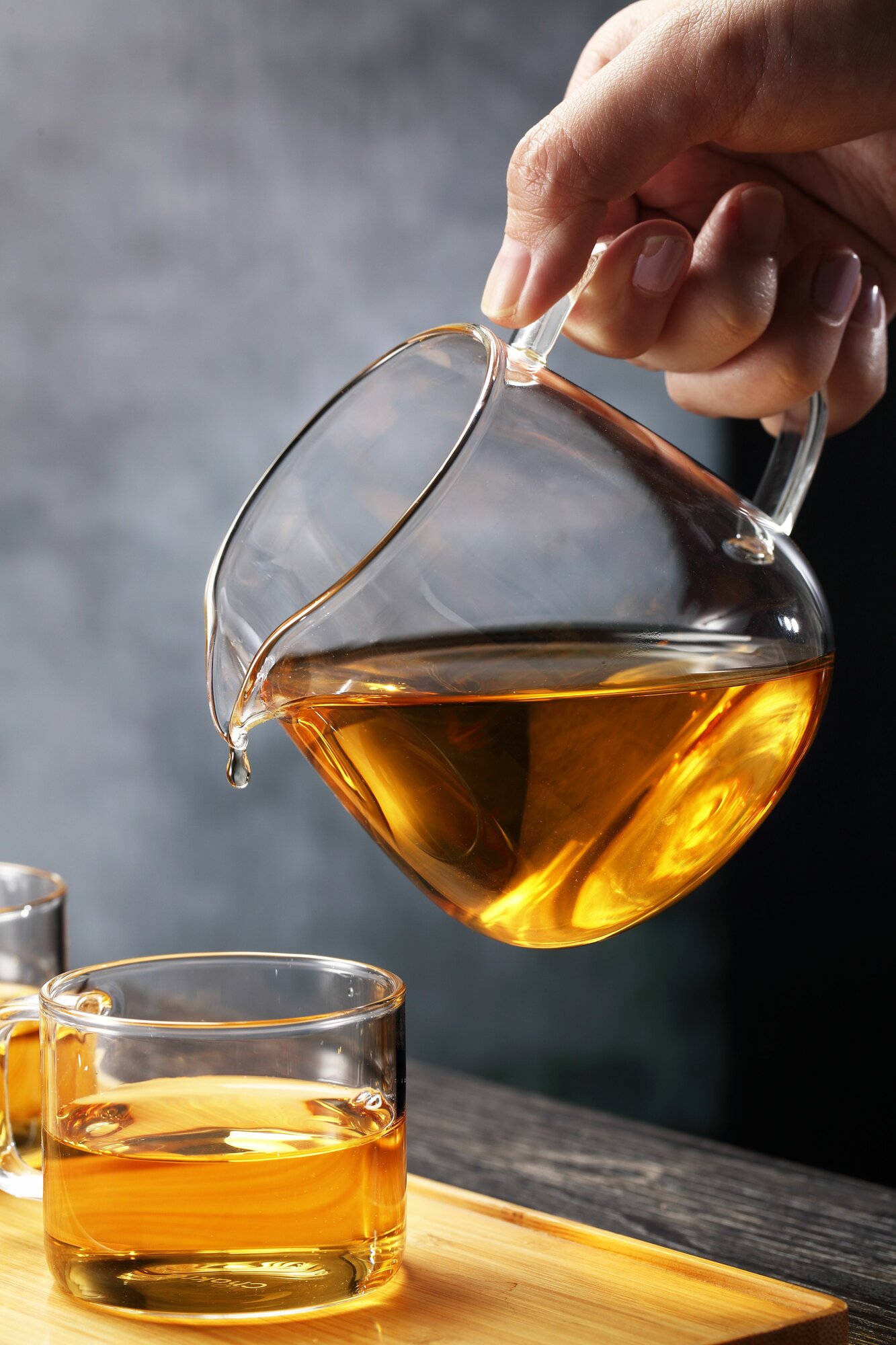 Сливник для чая, чахай SamaDoyo CP-16 из боросиликатного стекла с ручкой, 350 мл