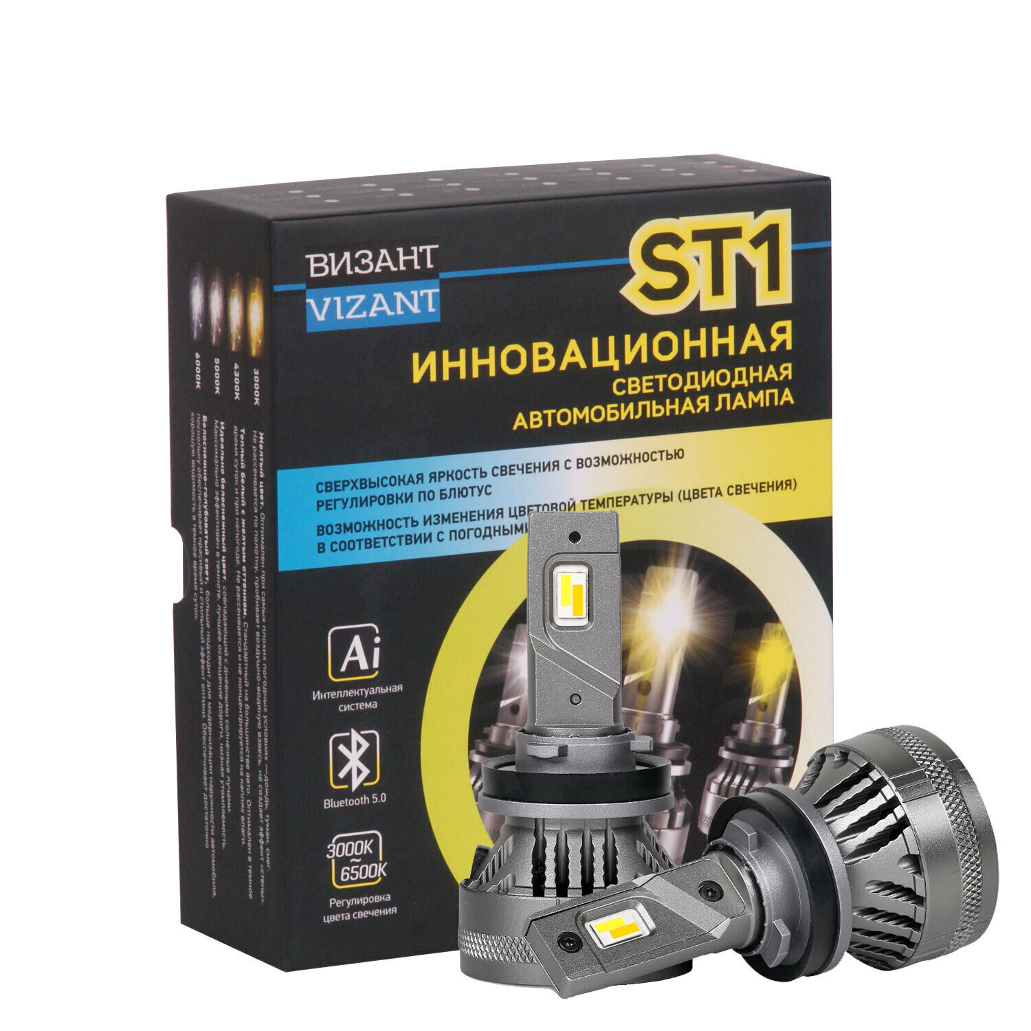 Светодиодные лампы Vizant ST1 HB3 9005 Bluetooth Control