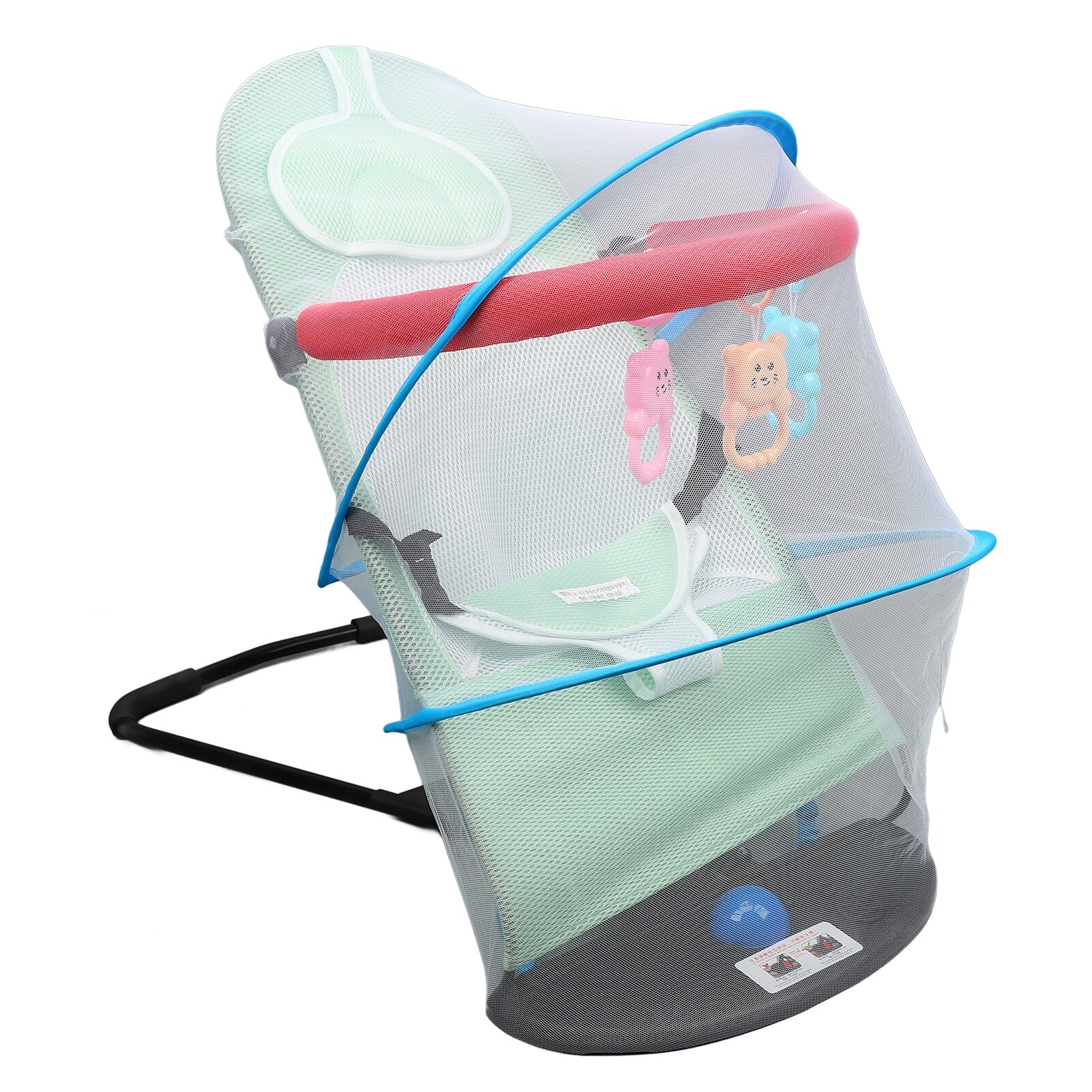 Электрические детские качели с музыкой, разноцветными огнями, 3-точечным ремнем безопасности, противоскользящими игрушками, детские кресла-качалки для новорожденных от 0 до 12 месяцев