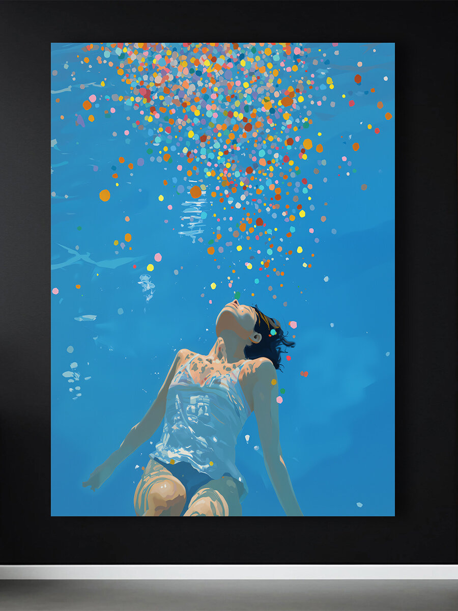 Картина интерьерная - "Абстрактные люди, силуэты" , 40х60 см.