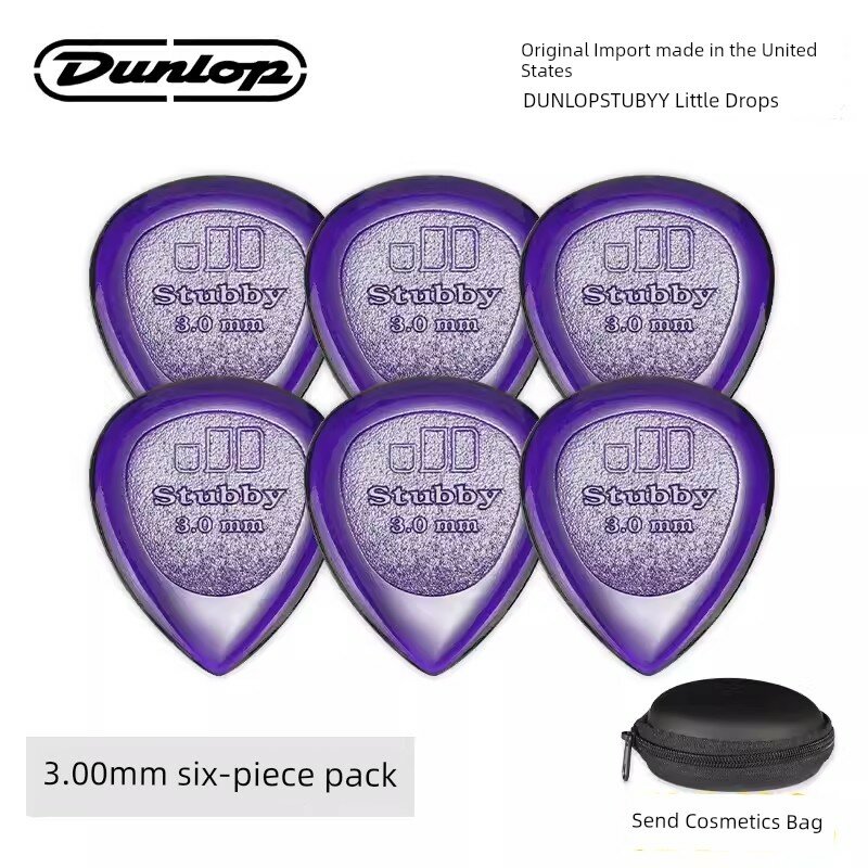 Гитарные пика Dunlop - Маленькая капля, 3.0 мм, набор из 6 шт. для электрогитары и акустической гитары