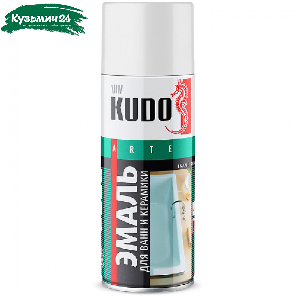 Эмаль для ванн и керамики Kudo KU-1301 белая аэрозоль 520 мл, 1 шт.