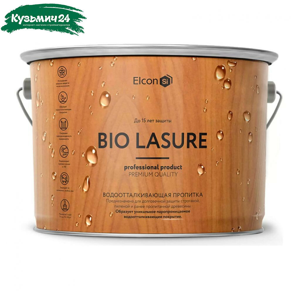 Пропитка для дерева Elcon Bio Lasure водоотталкивающая, бесцветная база под колеровку, 2 л, 1 шт.