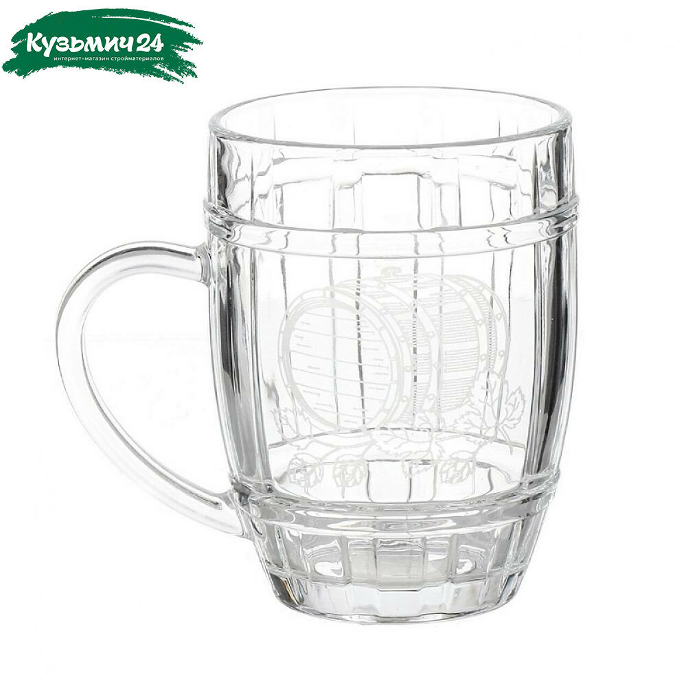 Кружка Декостек Бочка хмеля 3226/1-Г стеклянная 500 мл