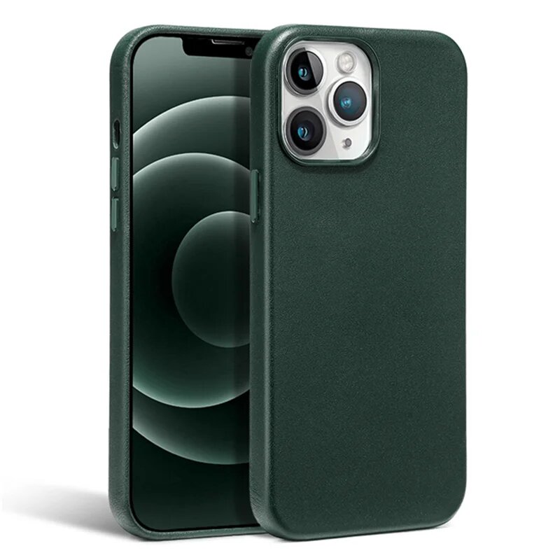 Кожаные чехлы For Magsafe для iPhone Темно-зеленый, Forest Green, For iPhone 13