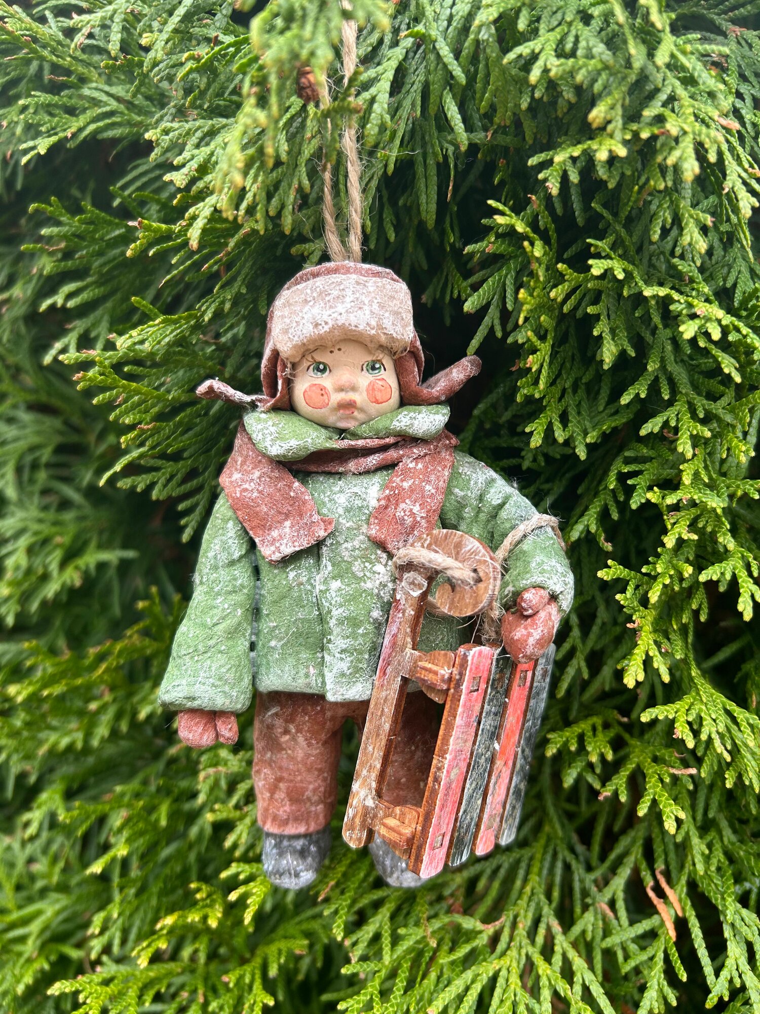 Ватная авторская игрушка "Сани-скороходы"