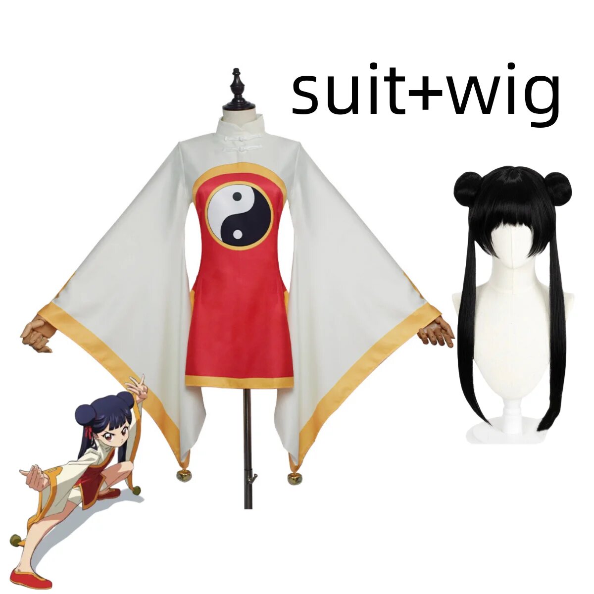 Косплей костюм Ли Меилинг из аниме Cardcaptor Sakura S, suit wig