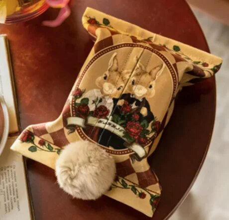 Бархатная коробка для салфеток 18x24 см Синий