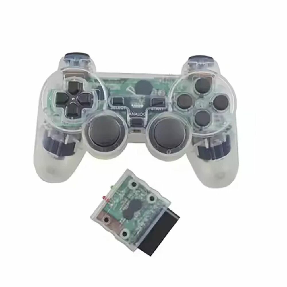 Прозрачный цветной беспроводной джойстик для PS2 24G с вибрацией для контроллера PS2