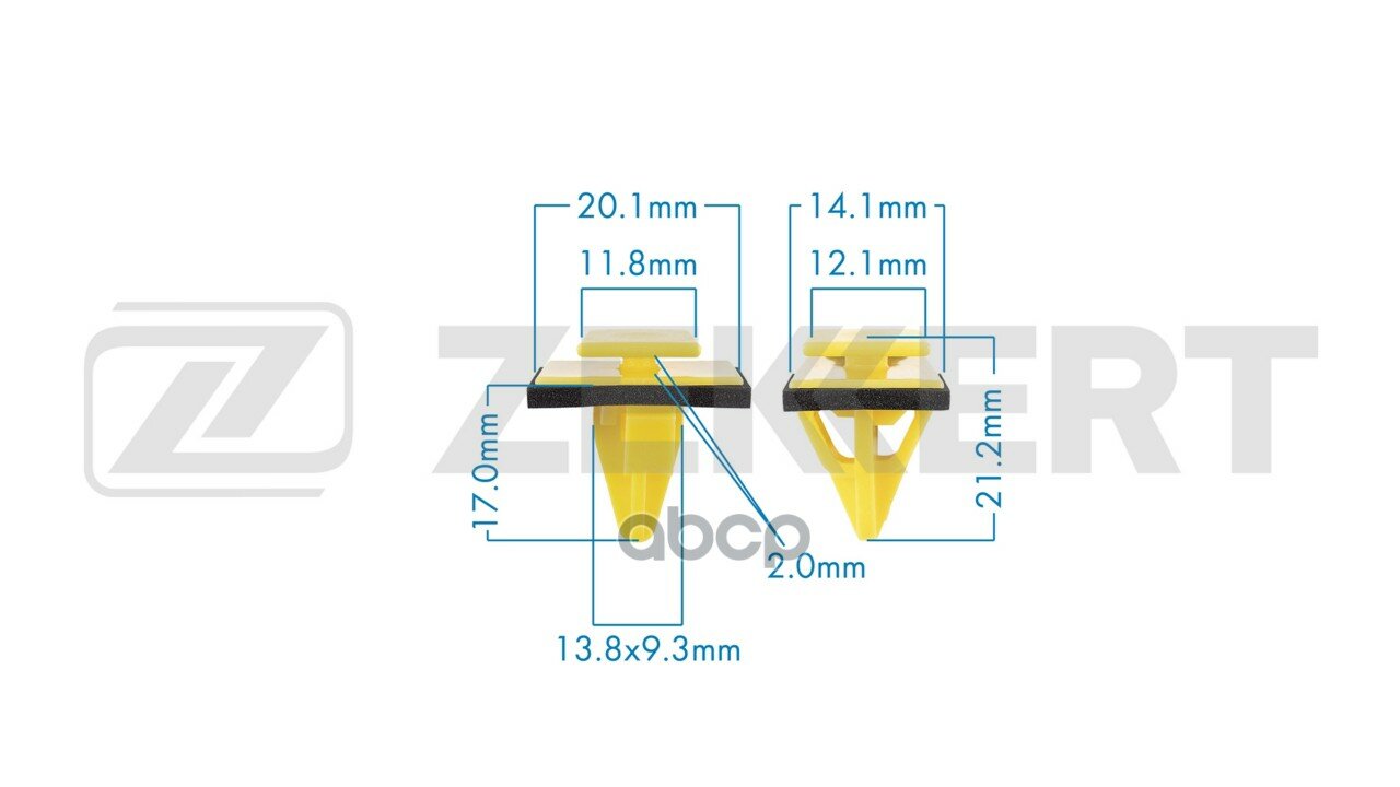 Клипса крепёжная Hyundai Kia (миним. кол-во заказа 10 шт) Zekkert арт. be-3721