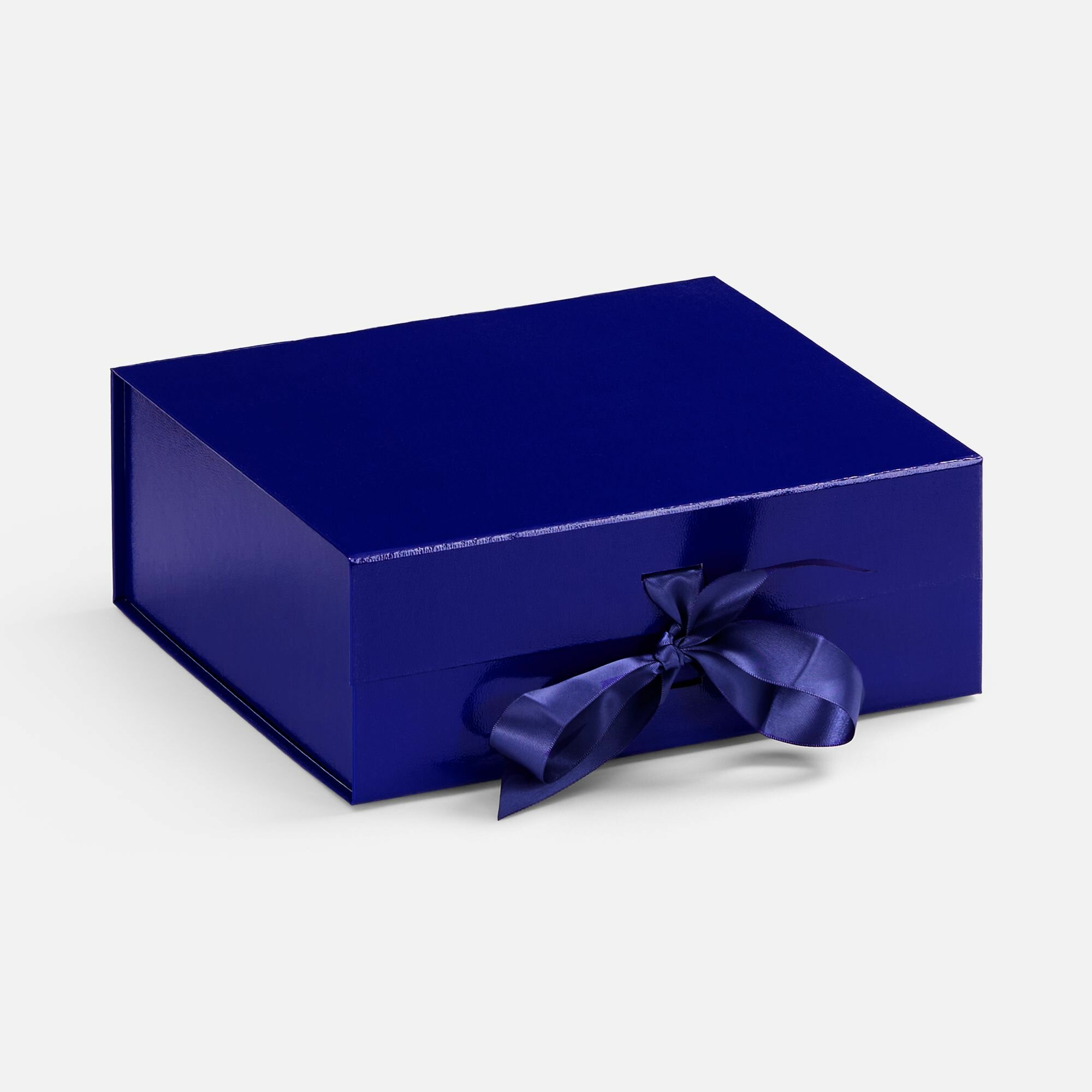 Коробка подарочная для хранения складная с лентой, 26х23х9.5, подарочная упаковка, на магнитах, синяя