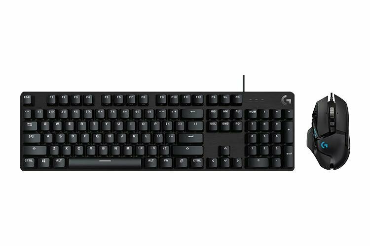 Комплект клавиатуры и мыши Logitech G502hero + G412, черный