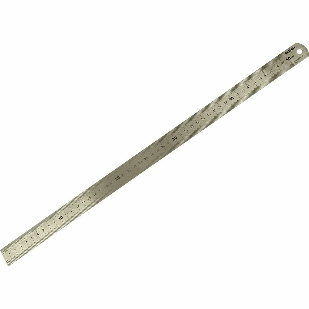 Линейка 500мм (нержавеющая сталь, двухсторонняя шкала) Biber 40164 тов-172038