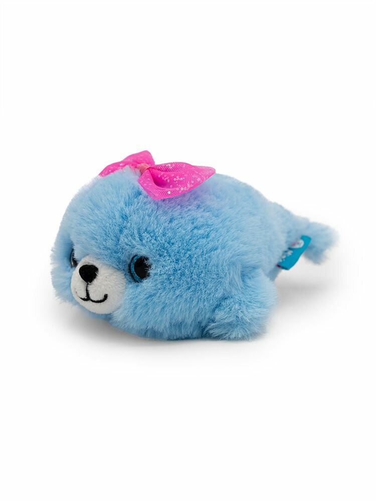 Мягкая игрушка Mimis нерпа Пушистик с цветным бантом