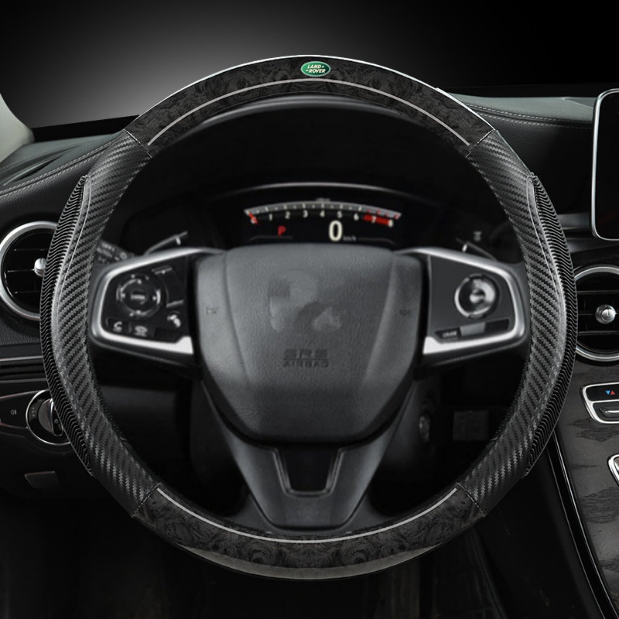 Чехол на руль автомобиля подходит для руля Land Rover, диаметр 37-38 см, черный