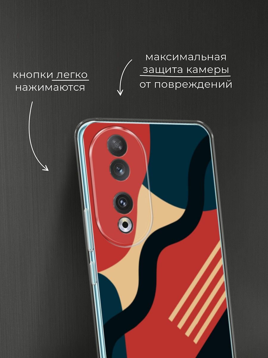 Силиконовый чехол на Honor 90 / Хонор 90 с принтом Абстрактные линии — фото 1