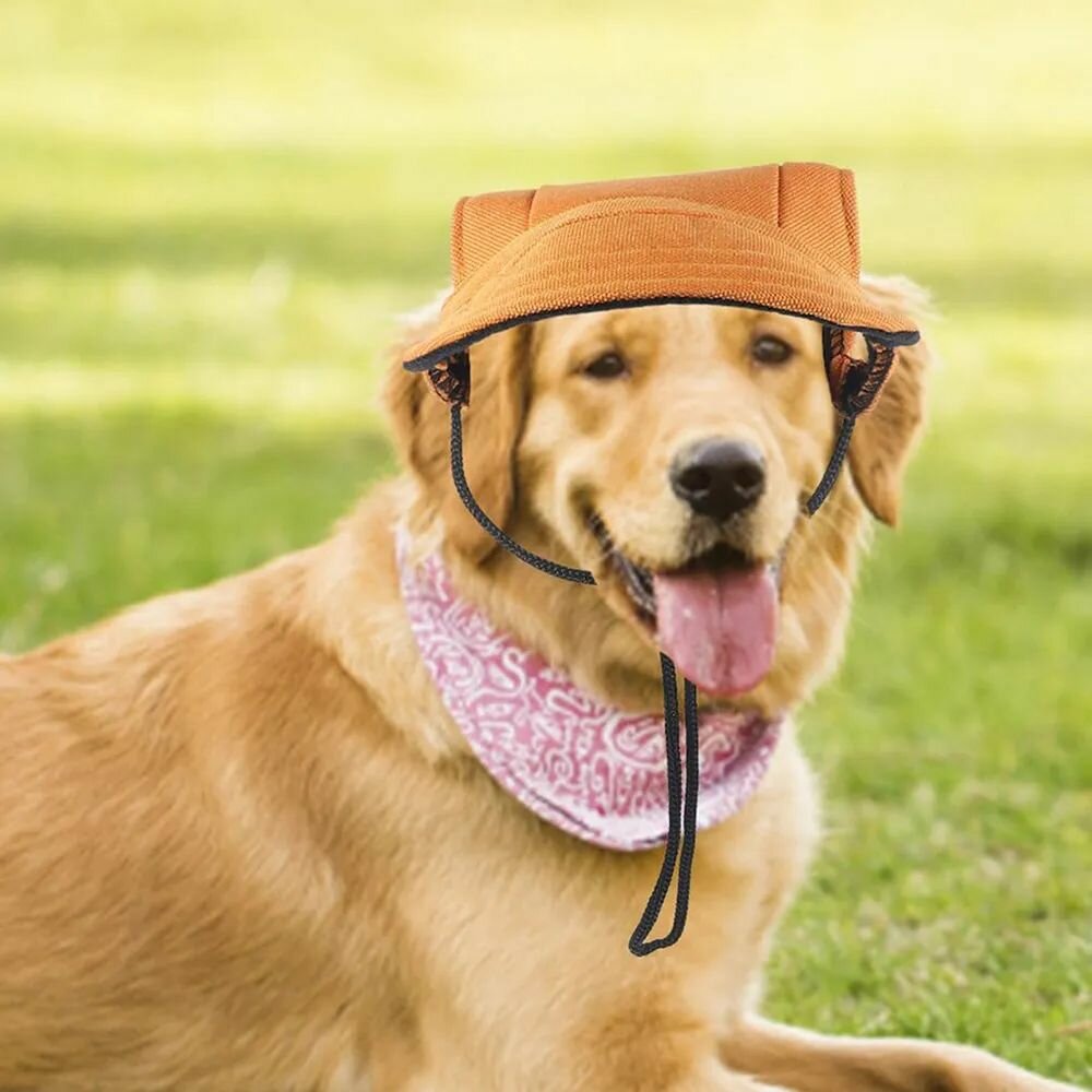 Кепка Для Собак, С Ушными Отверстиями, Защита От Солнца, Для Маленьких И Средних Псов, Оранжевая, 1 Упаковка