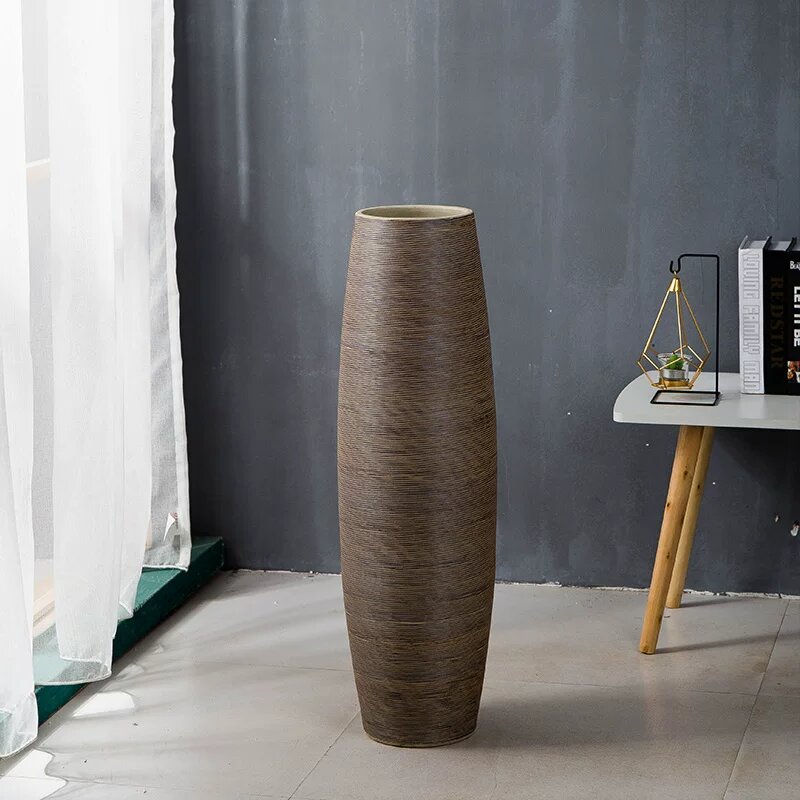 Напольная большая ваза, керамическая ваза ручной работы из Цзиндэчжэня, современное украшение для гостиной, искусство