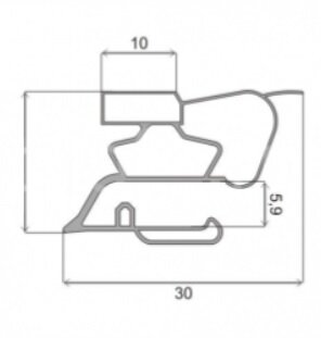 Уплотнитель двери для холодильника Indesit, Ariston, Hotpoint, Whirlpool 854010 СТ (старый профиль)