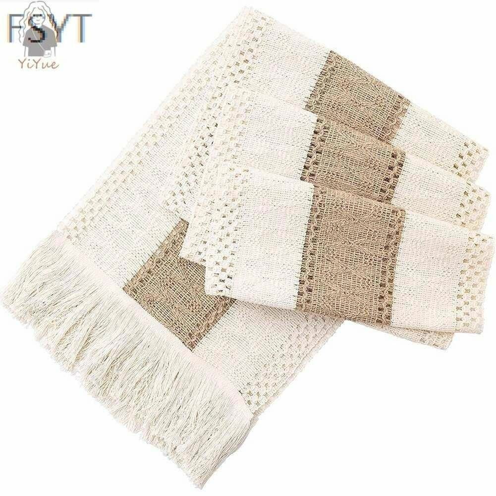 Хлопчатобумажная и льняная скатерть с вышитым настольным флагом легкая, роскошная, высококлассная атмосфера американской длинной скатерти, покрывающая журнальный столик тканым чайным флагом