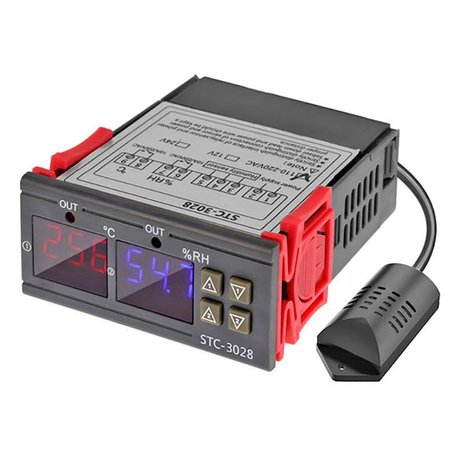 Цифровой регулятор температуры и влажности от -20℃ до +80℃, 00% относительной влажности до +100%, точный гигрометр-термометр, 110–220 В.