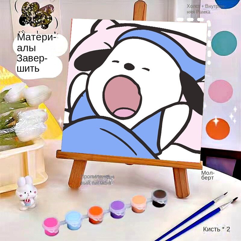 Цифровая картина маслом 20*20, аниме, раскраска маслом, ручная роспись маслом, декор для спальни.