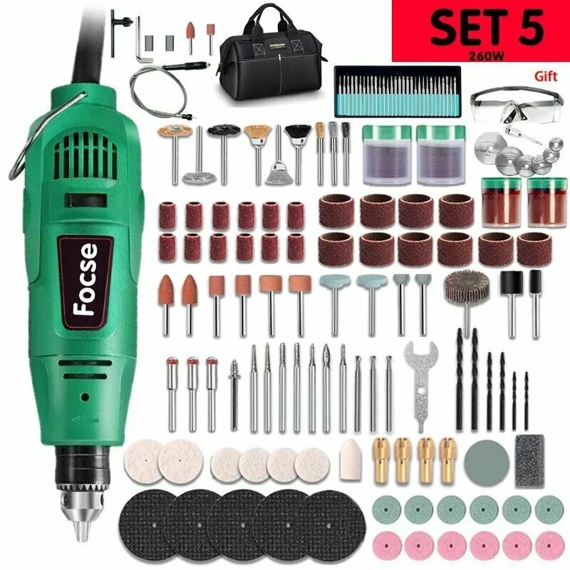Высокомощный гравер, электрическая дрель, Гравировальный инструмент, 260 Вт, станок с гибким валом, 5 позиций, переменная скорость