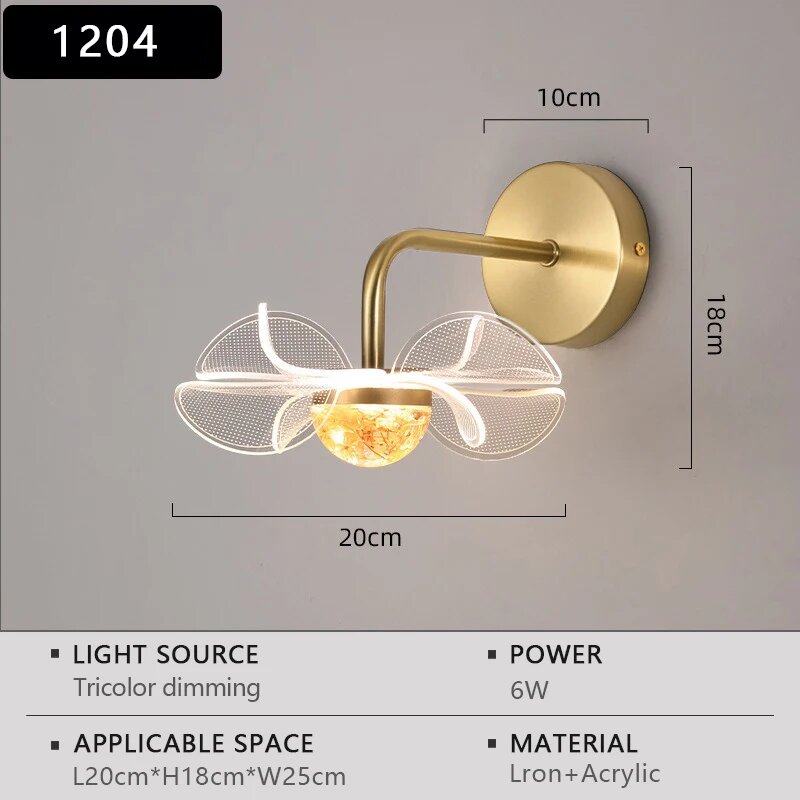 Настенный светильник 1204, триколор димминг, 6W, L20cm*H18cm*W25cm