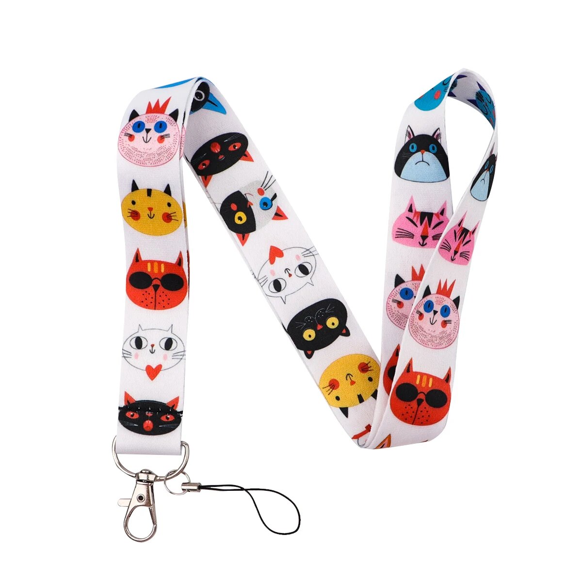 LX1541 Брелок со шнурком для забавных кошек, женский ID, чехол для кредитной карты, подвеска для мобильного телефона, шейные ремни, держатель для бейджа, держатель для ключей