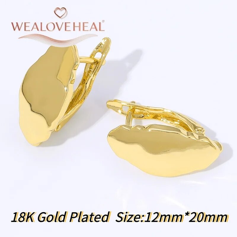 Серьги-швензы WEALOVEHEAL, 18K Gold Plated, 12mm*20mm, 2 Pairs