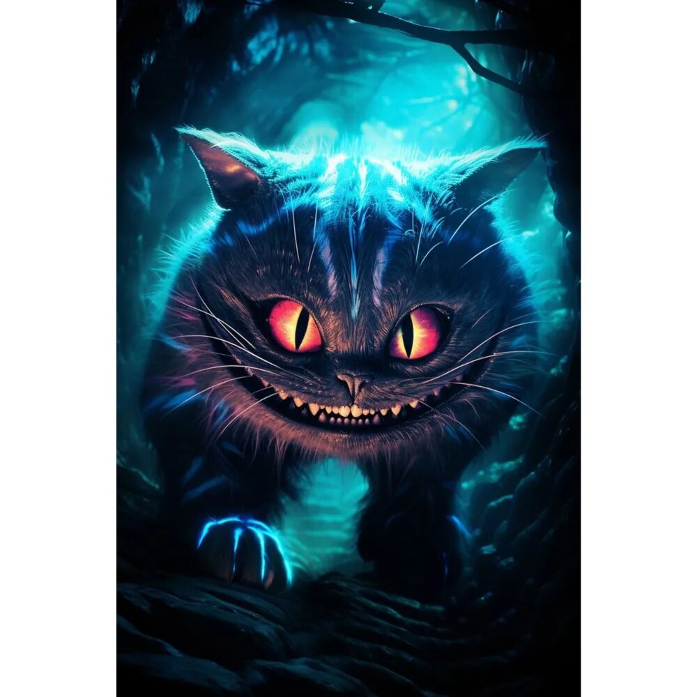 Алмазная Картина "Чеширский Кот На Дереве" 40х50 См Алмазная Вышивка / Картина Стразами Подарков