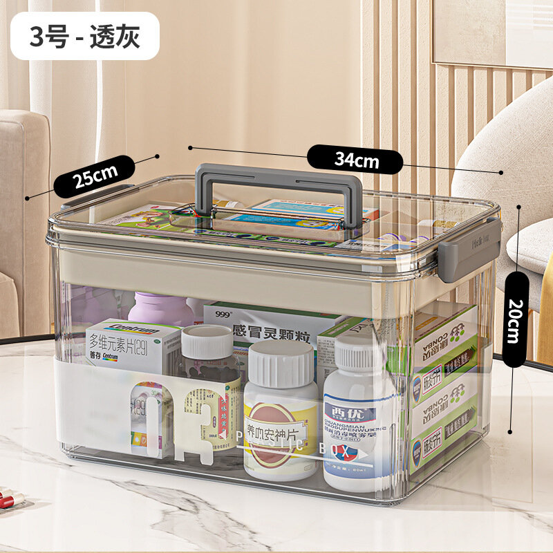 Многослойная аптечка, портативная коробка для хранения лекарств, домашняя прозрачная коробка для хранения с большой вместимостью из ПЭТ