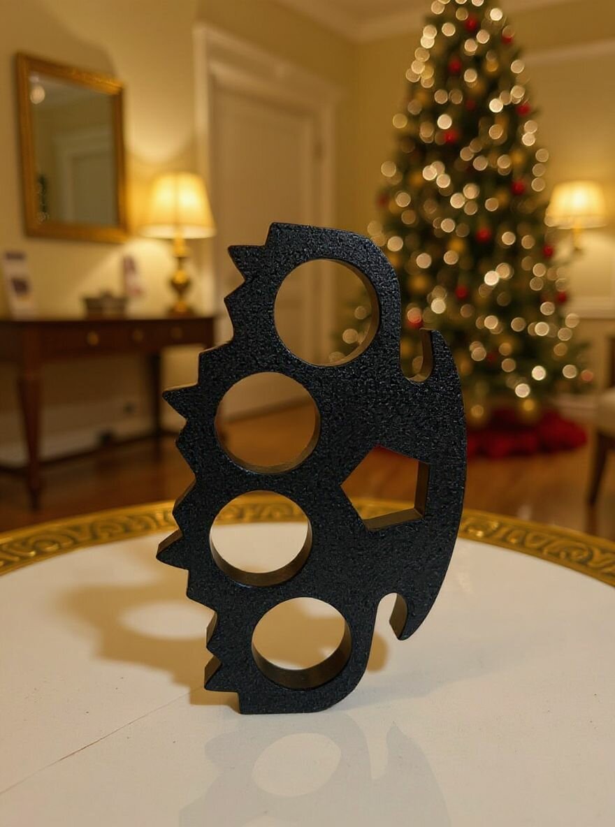 Кастет сувенирный, брелок для ключей из PLA+ пластика, прочный аксессуар