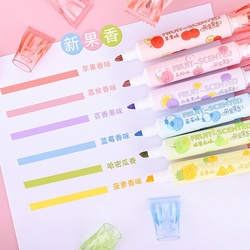 Большая емкость ароматизированных конфет двусторонний флуоресцентный маркер для детей и учеников начальной школы цветной ручка