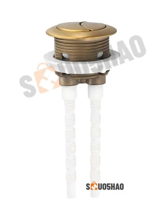 Кнопка смыва бачка унитаза, золотая,1 штАксессуары на кнопке крышки бачка унитаза, Подходит для круглых отверстий диаметром 5.8-7см-.