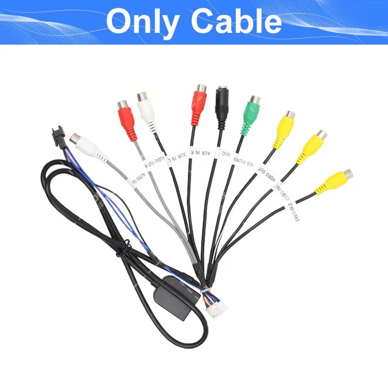 Для Android Радио Автомобильная Стерео RCA 20-контактный кабель со слотом для SIM-карты 4G, выход сабвуфера CVBS Aux. Усилитель управления вентилятором Джек Микрофонный провод