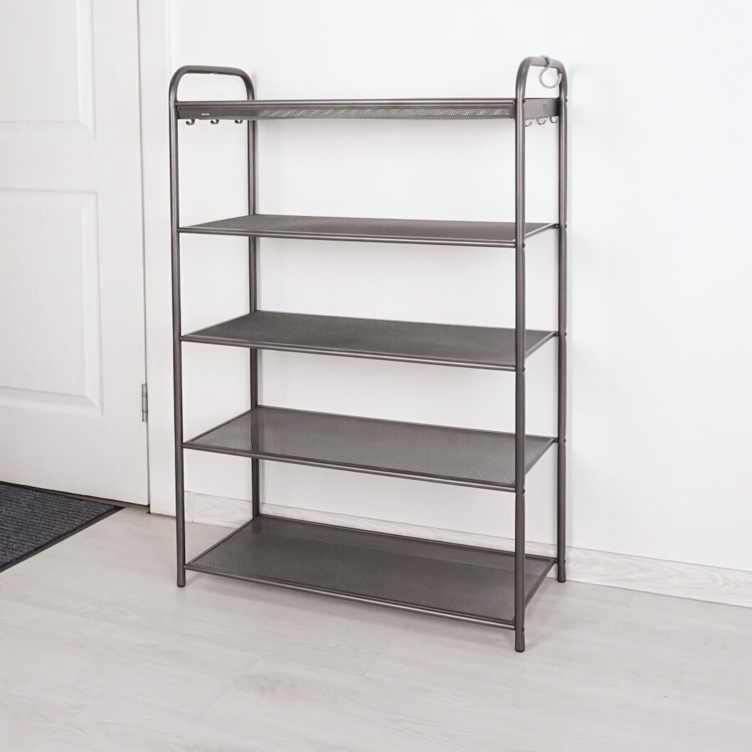 Подставка для обуви "Верона 25", 5 полок, сталь, графит, компактное хранение