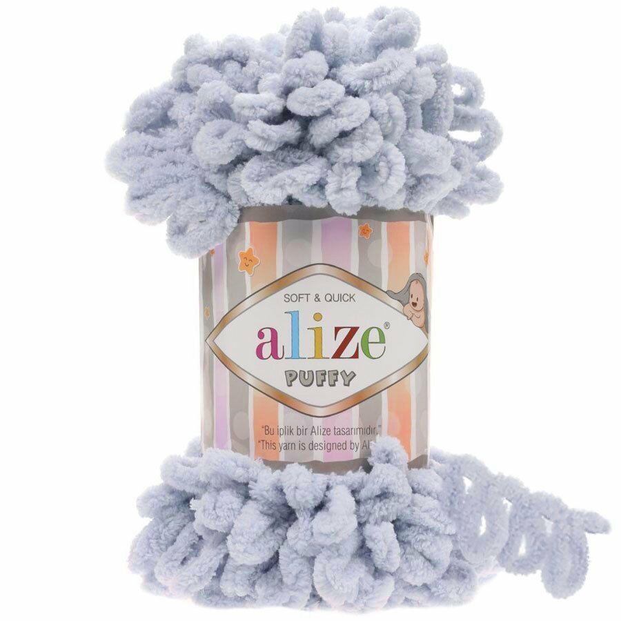 Пряжа Alize PUFFY 416 св. серо-голубой (5 мотков)