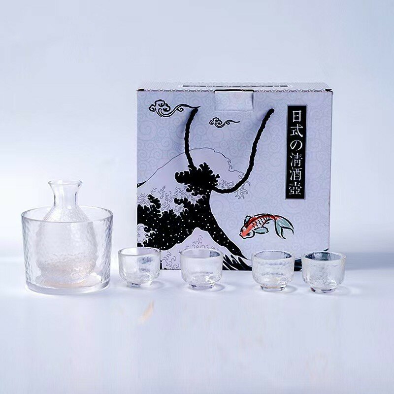 Набор для вина из кристального стекла без свинца для домашнего использования, саке-пот, саке-стаканы, маленькие стеклянные чашки, стаканы для алкоголя и набор для подогрева.
