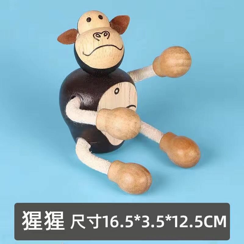 Современные минималистичные деревянные фигурки животных, имитированные шарнирные модели животных, экологически чистые куклы из массива дерева, детские деревянные игрушки.